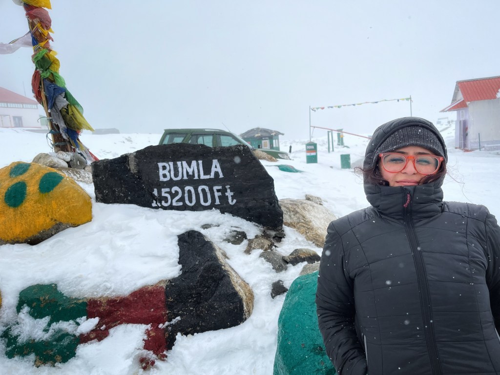 Braving through Bumla Pass at 15200 ft & minus 10 degrees celsius in ...